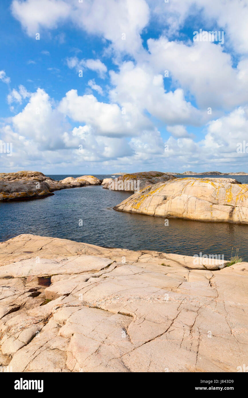 sweden coast archipelago cliff landscape scenery countryside nature ...