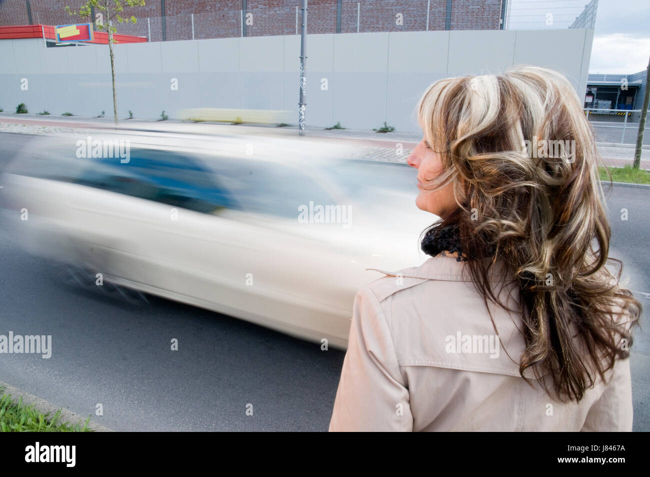almost traffic with woman Stock Photo - Alamy