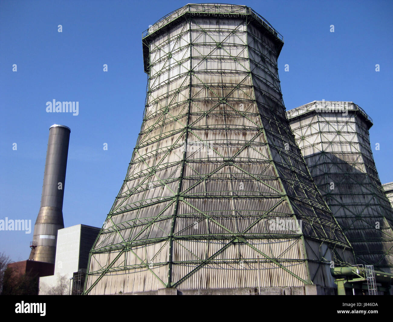 industry power station building buildings blue industrial plant high ...