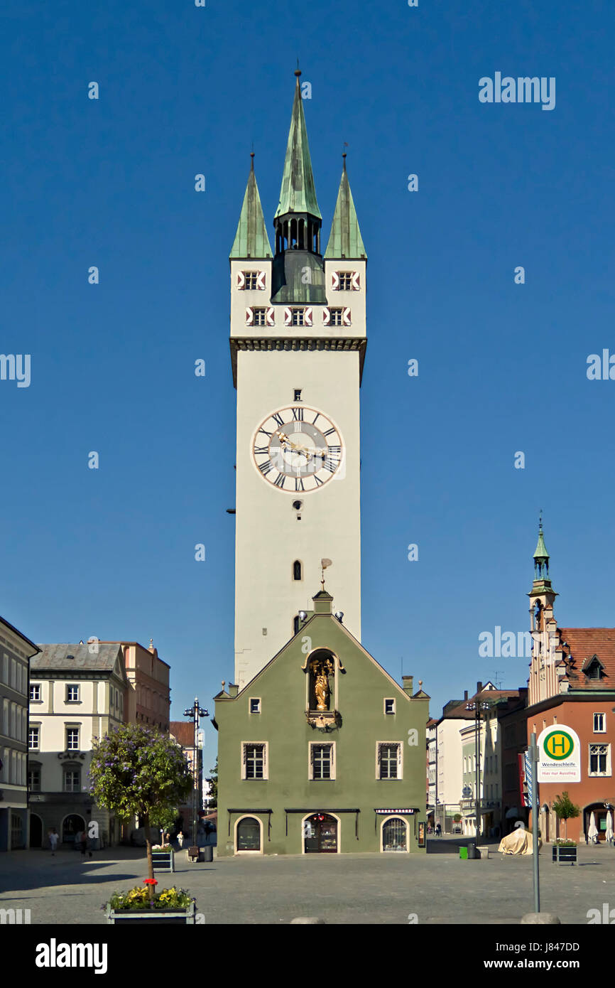 tower city town emblem blue tower architectural monument window ...