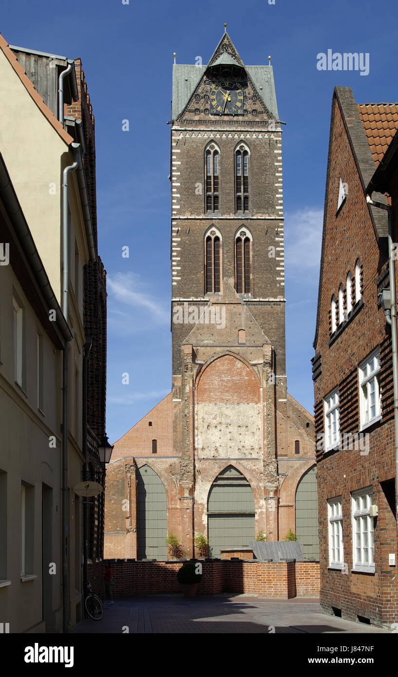 old town germany german federal republic churches storefronts building ...