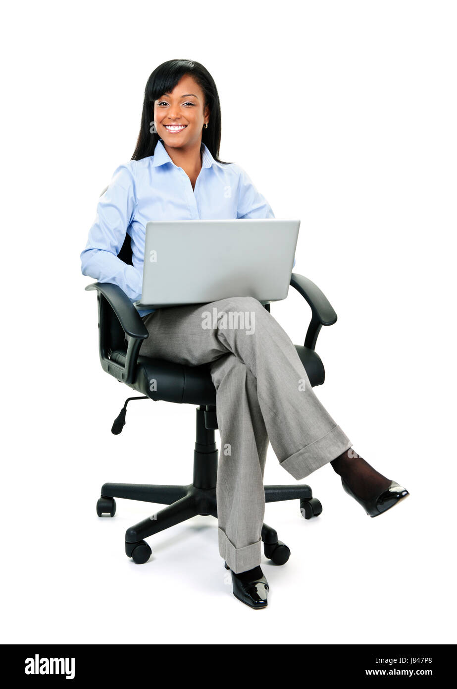 woman office laptop notebook computers computer laugh laughs laughing ...