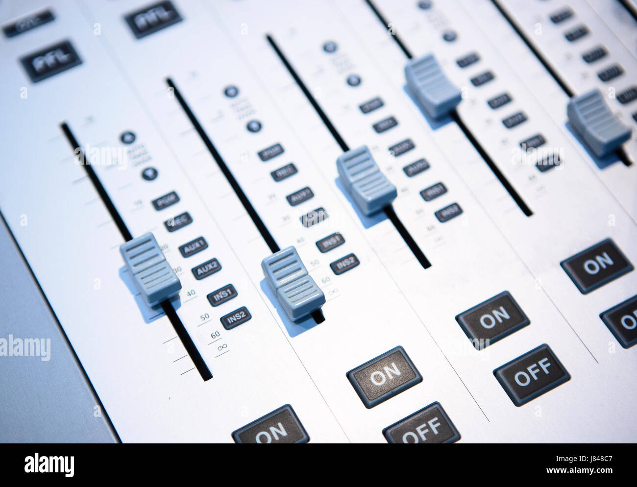 board desk concert music sound closeup studio production adjust ...