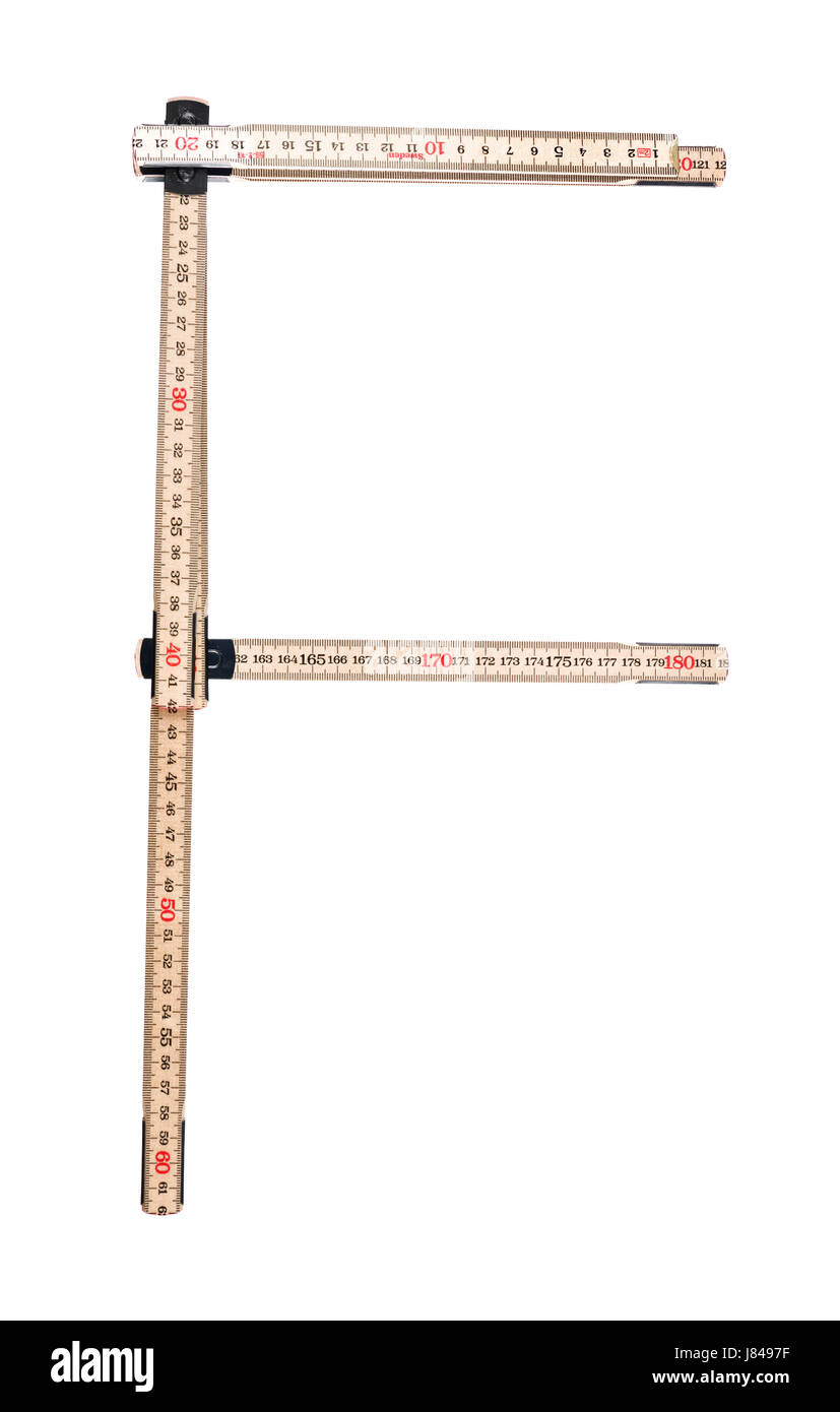 tool isolated wood ruler studio shape meter dial gauge folding alphabet ...