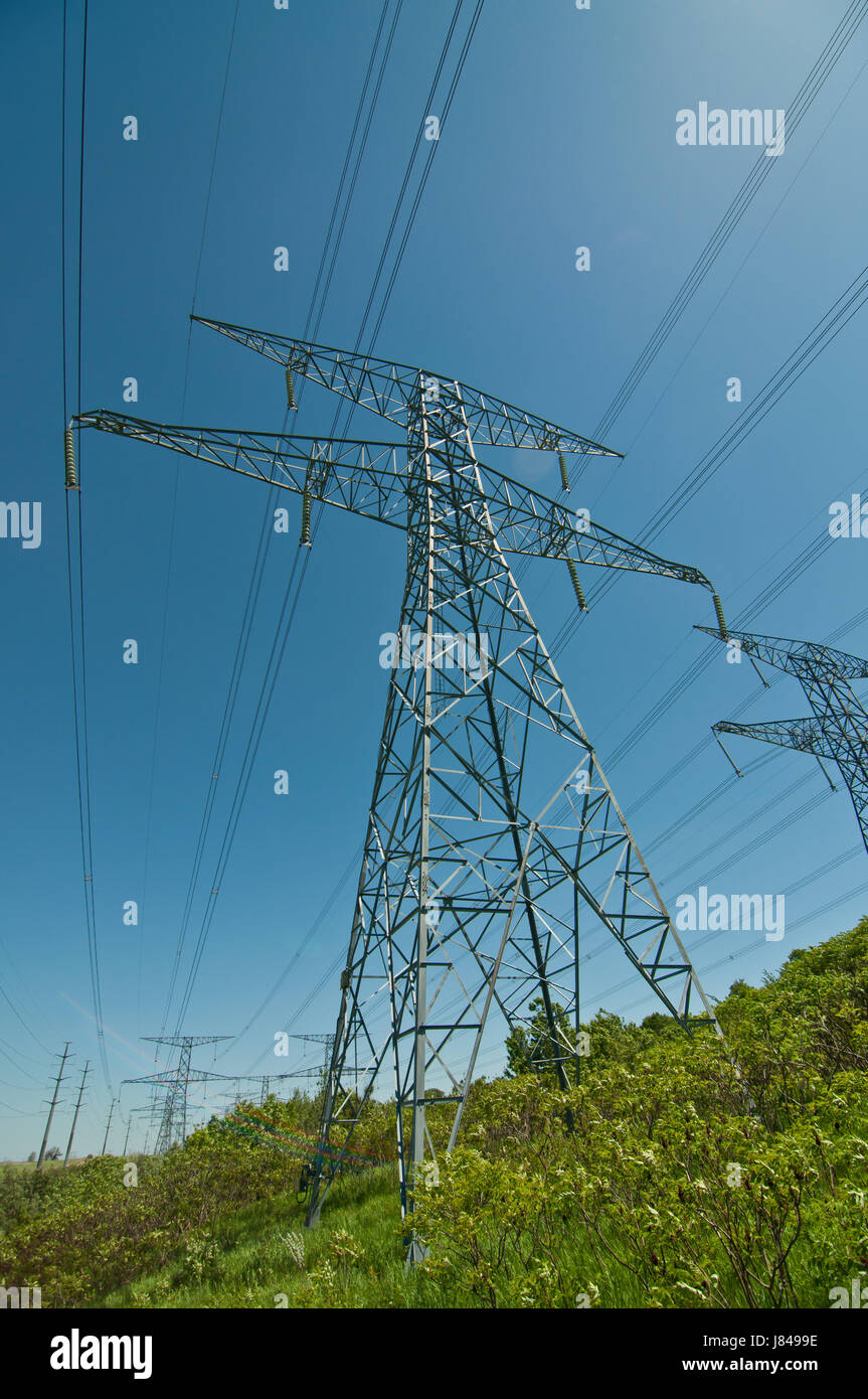 energy power electricity electric power towers electrical wires grating ...