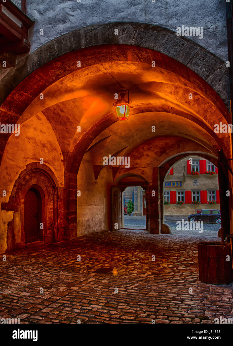 Picture of a building in the ancient town of Rothenburg ob der Tauber ...