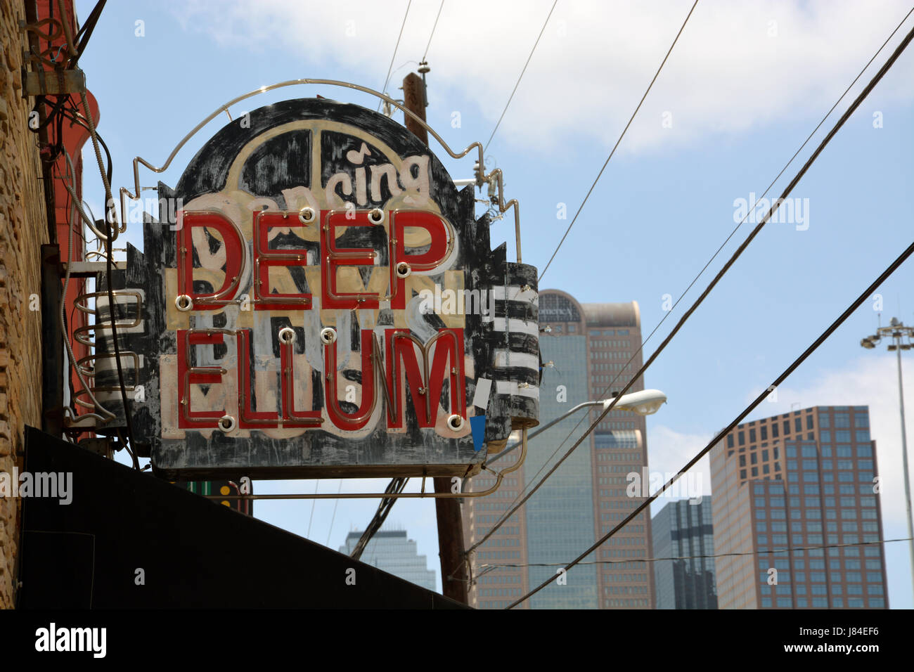 Deep Ellum neon sign in the arts and entertainment district of Dallas ...