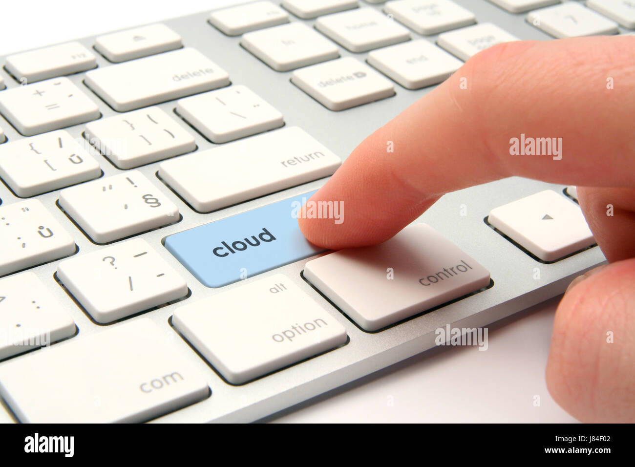it cloud technology solution blue keyboard finger model design project ...