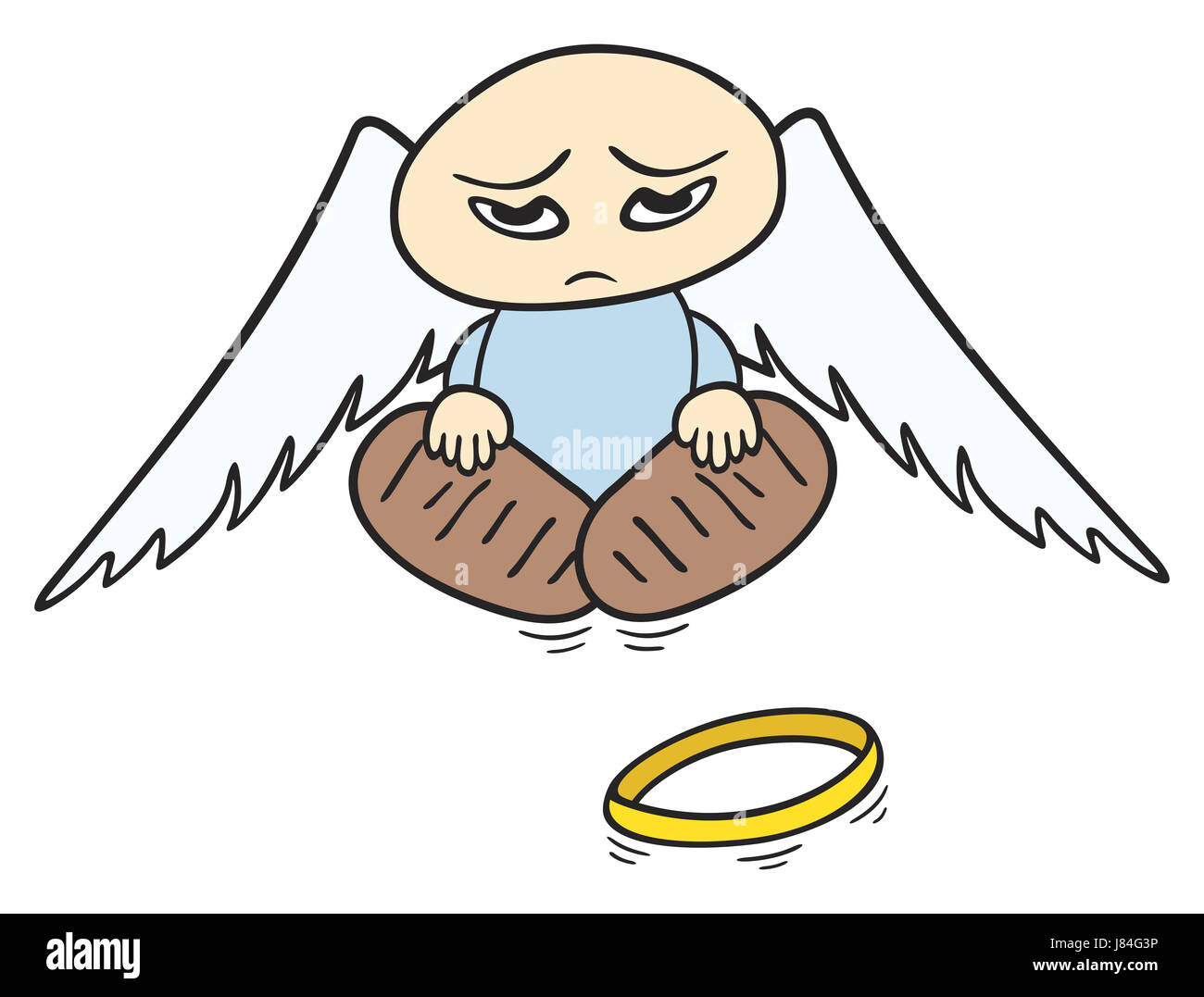 isolated comic heaven paradise sad wing small tiny little short ...