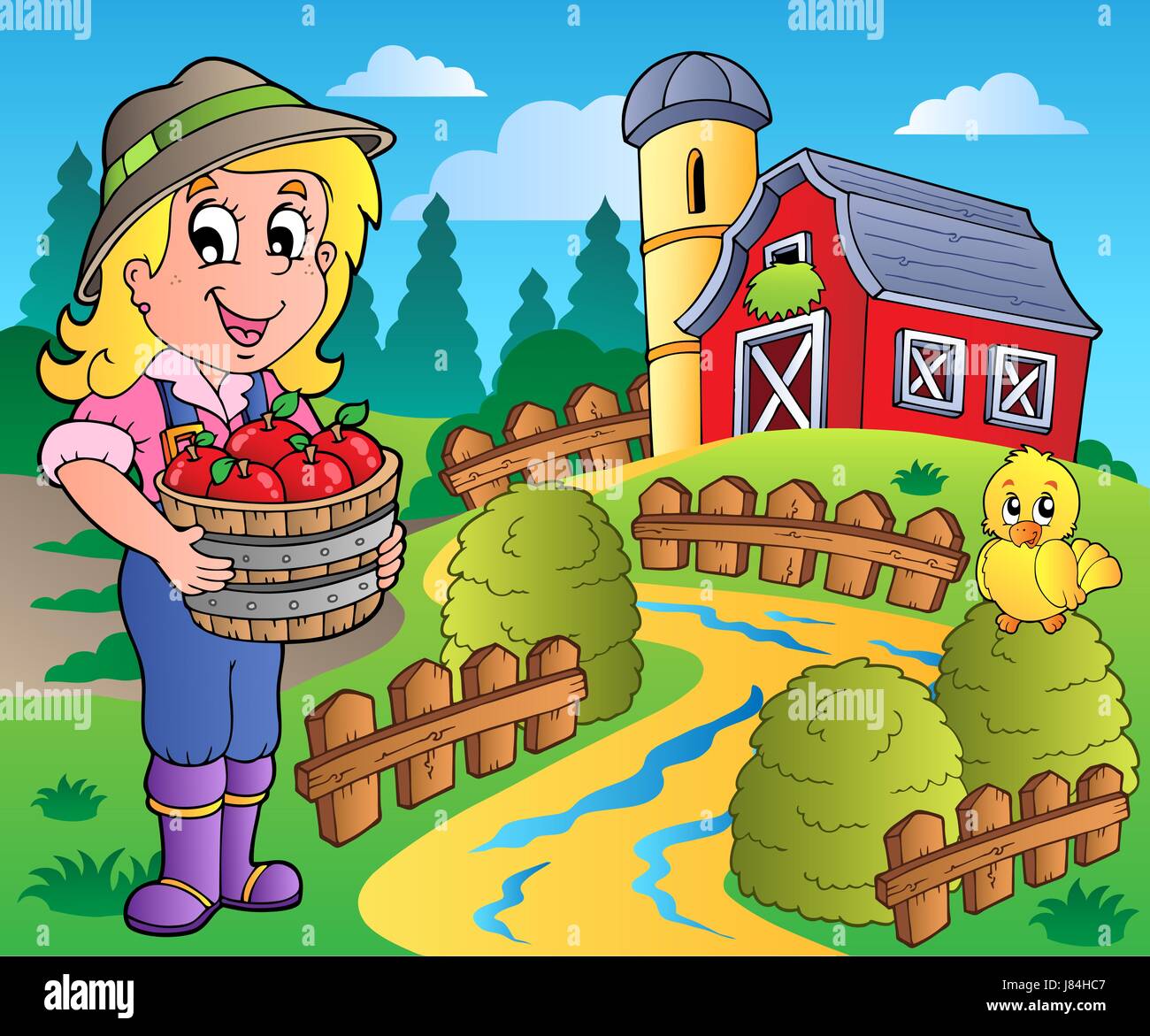 barn country silo scene location site granary structure woman humans ...