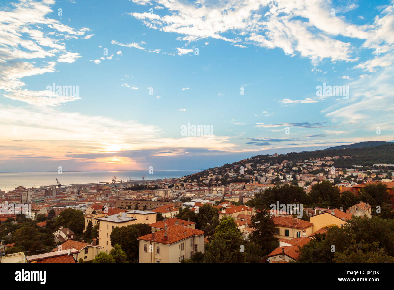 The city of Trieste in a summer evening Stock Photo - Alamy