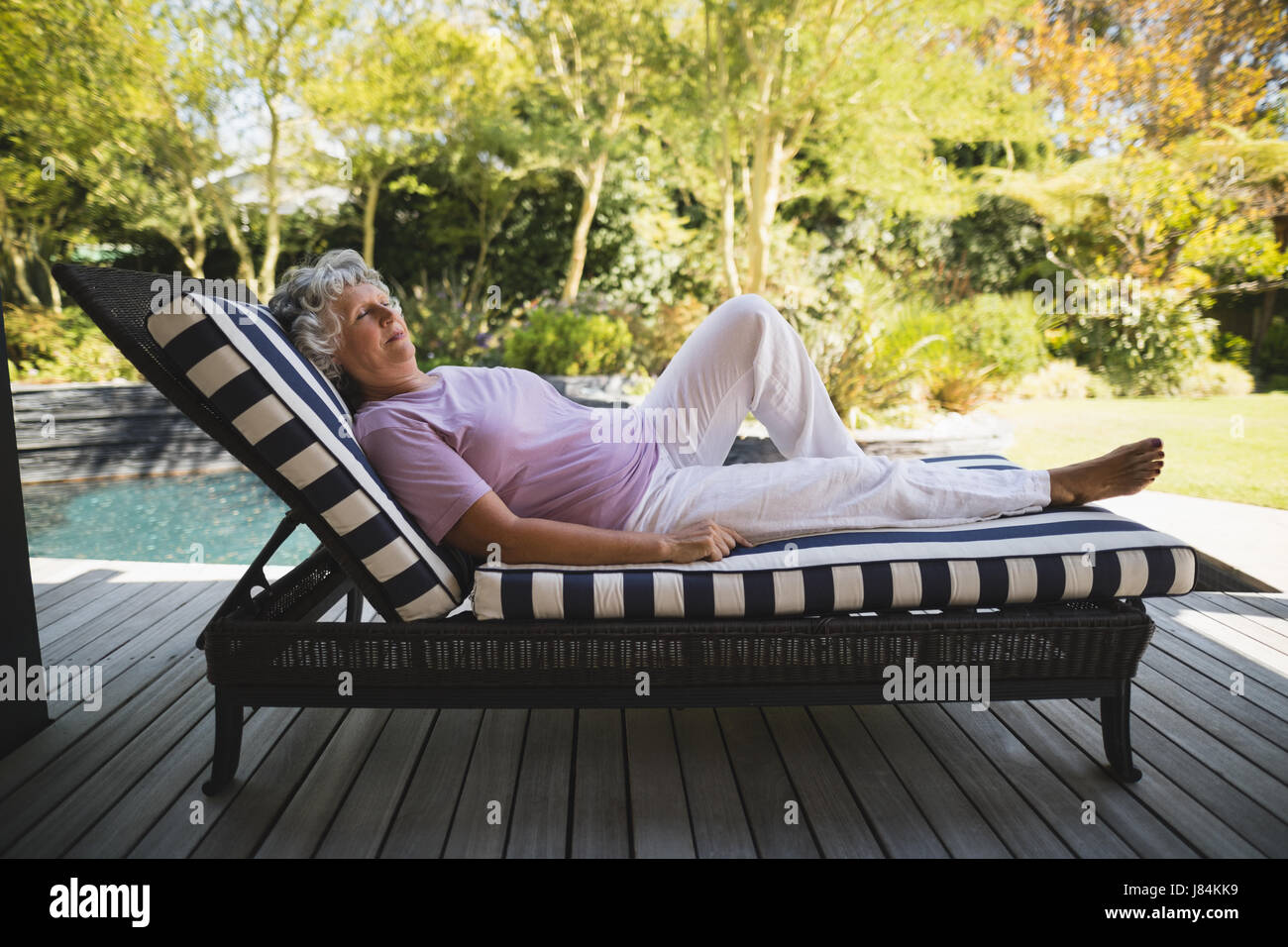 Reclining chair pensioner hi-res stock photography and images - Alamy