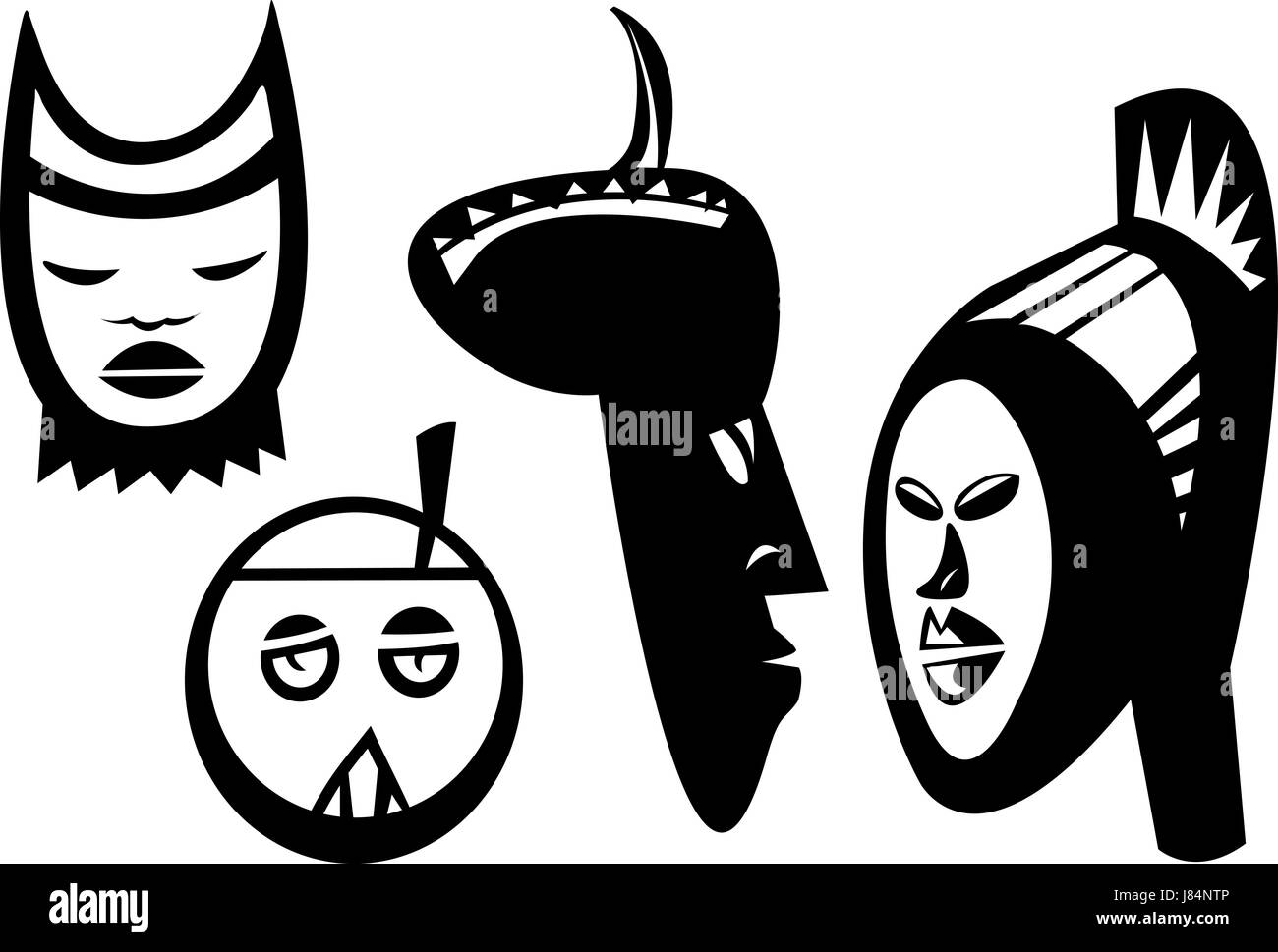 isolated African vector sudan mask woman object art culture isolated ...