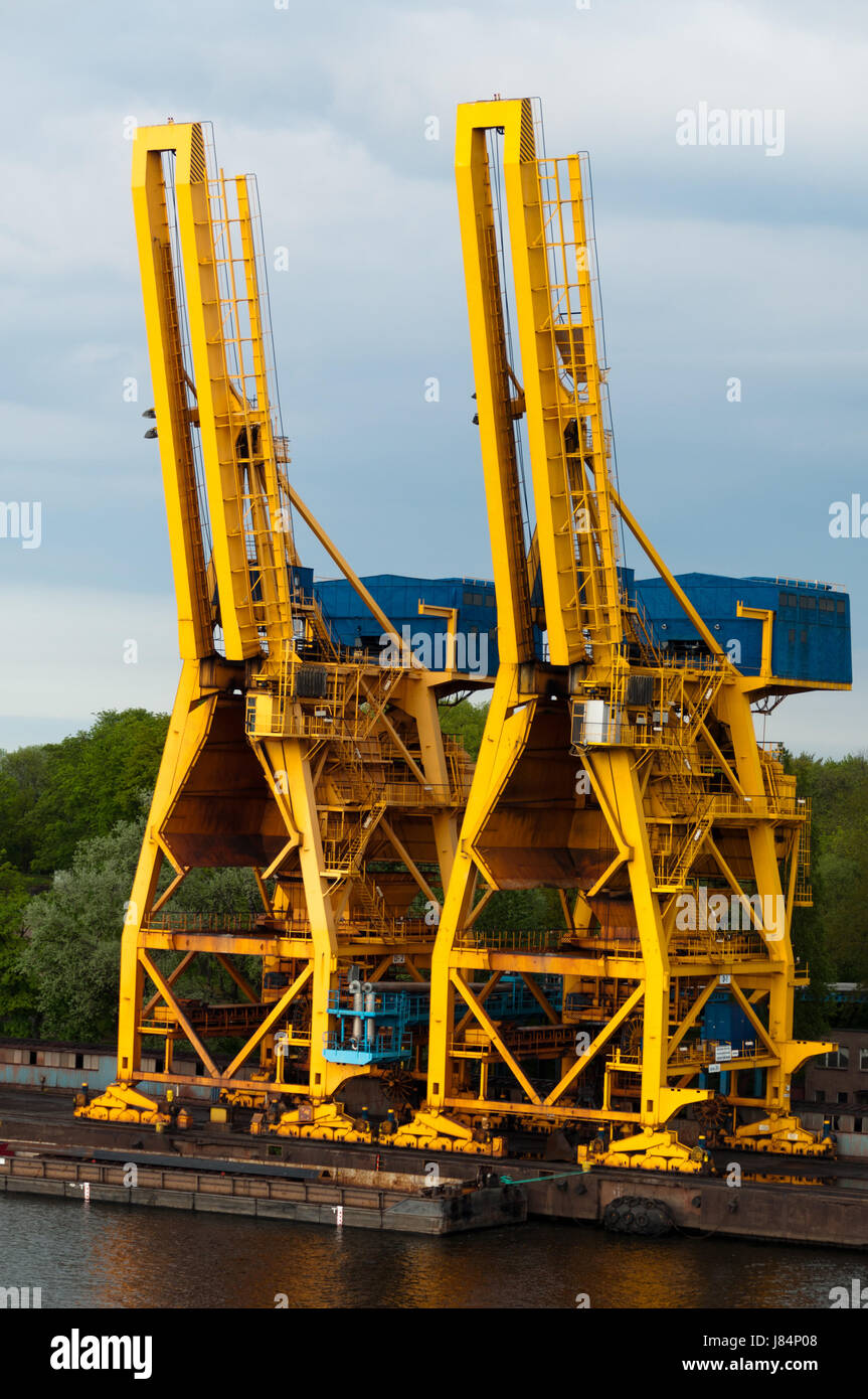 industry dock import export importing cargo loading shipping yellow big ...