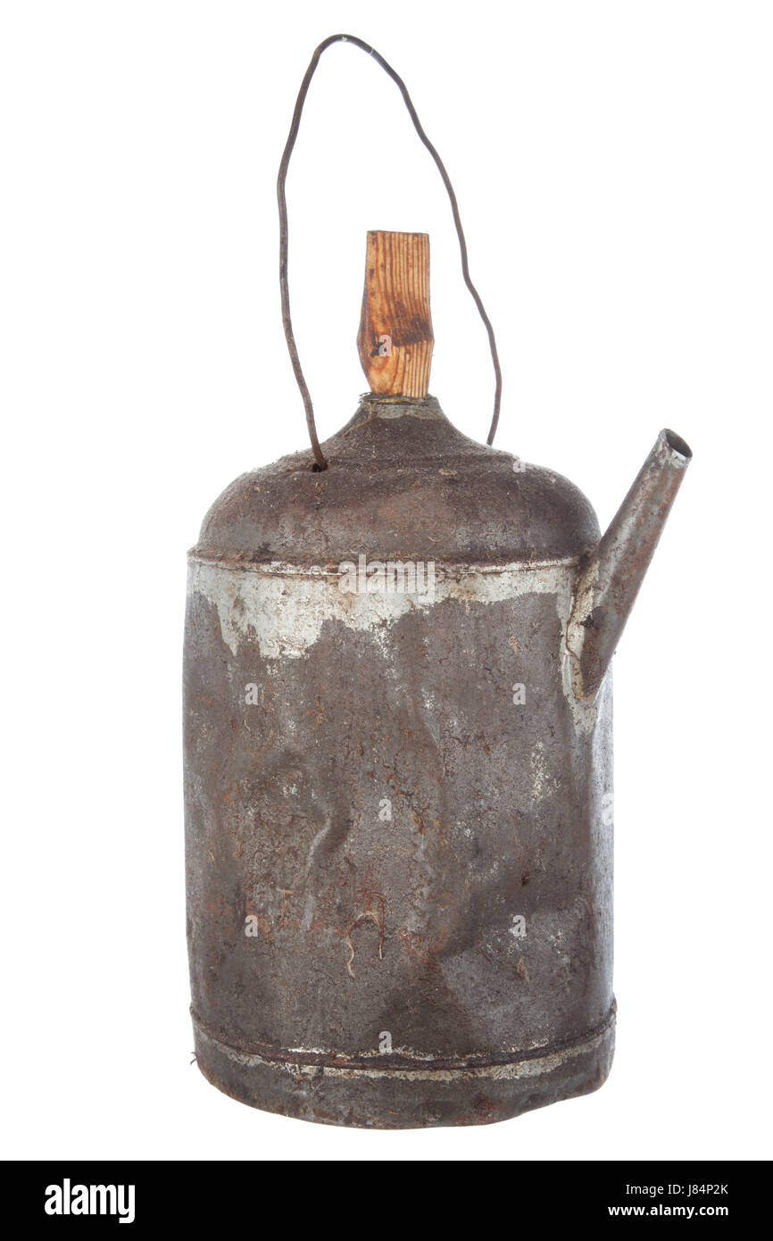 vintage rusty dirty retro oilcan old can oil isolated antique vintage ...