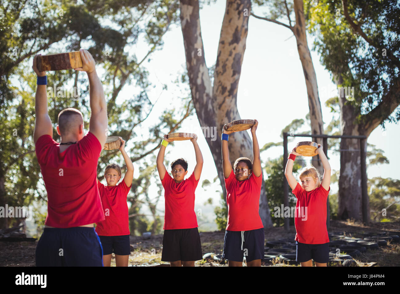 Kids wooden obstacle course hi-res stock photography and images - Alamy