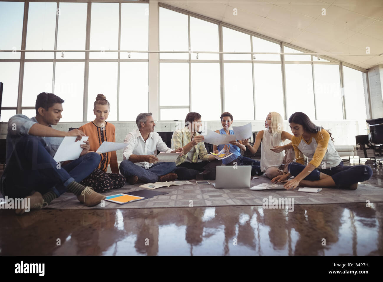Group of creative business people working in office Stock Photo - Alamy