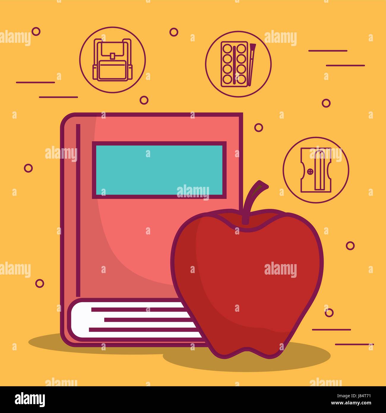 book and apple icon Stock Vector Image & Art - Alamy