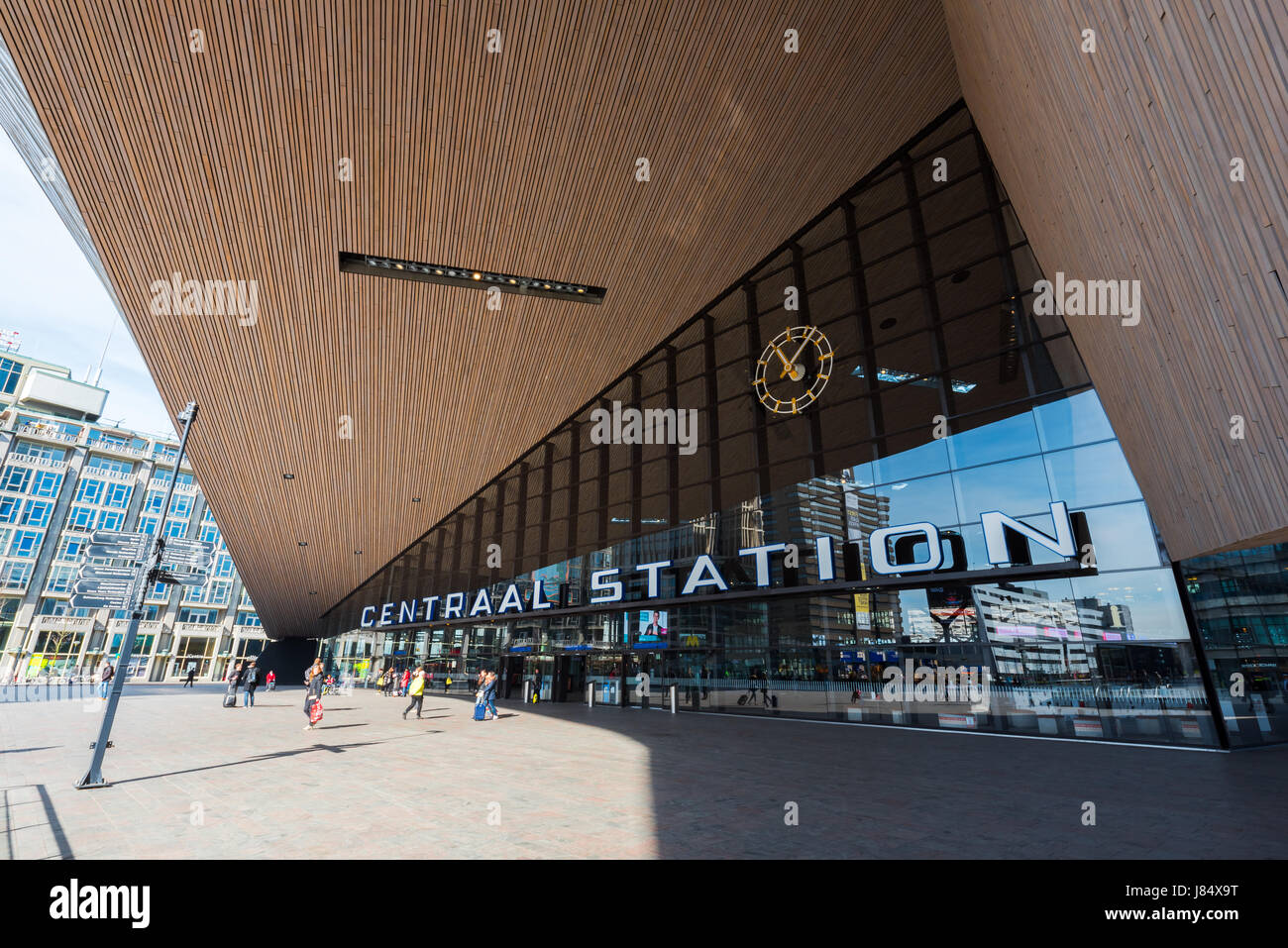 Rotterdam, Netherlands - April 01, 2016: People walking at the ...
