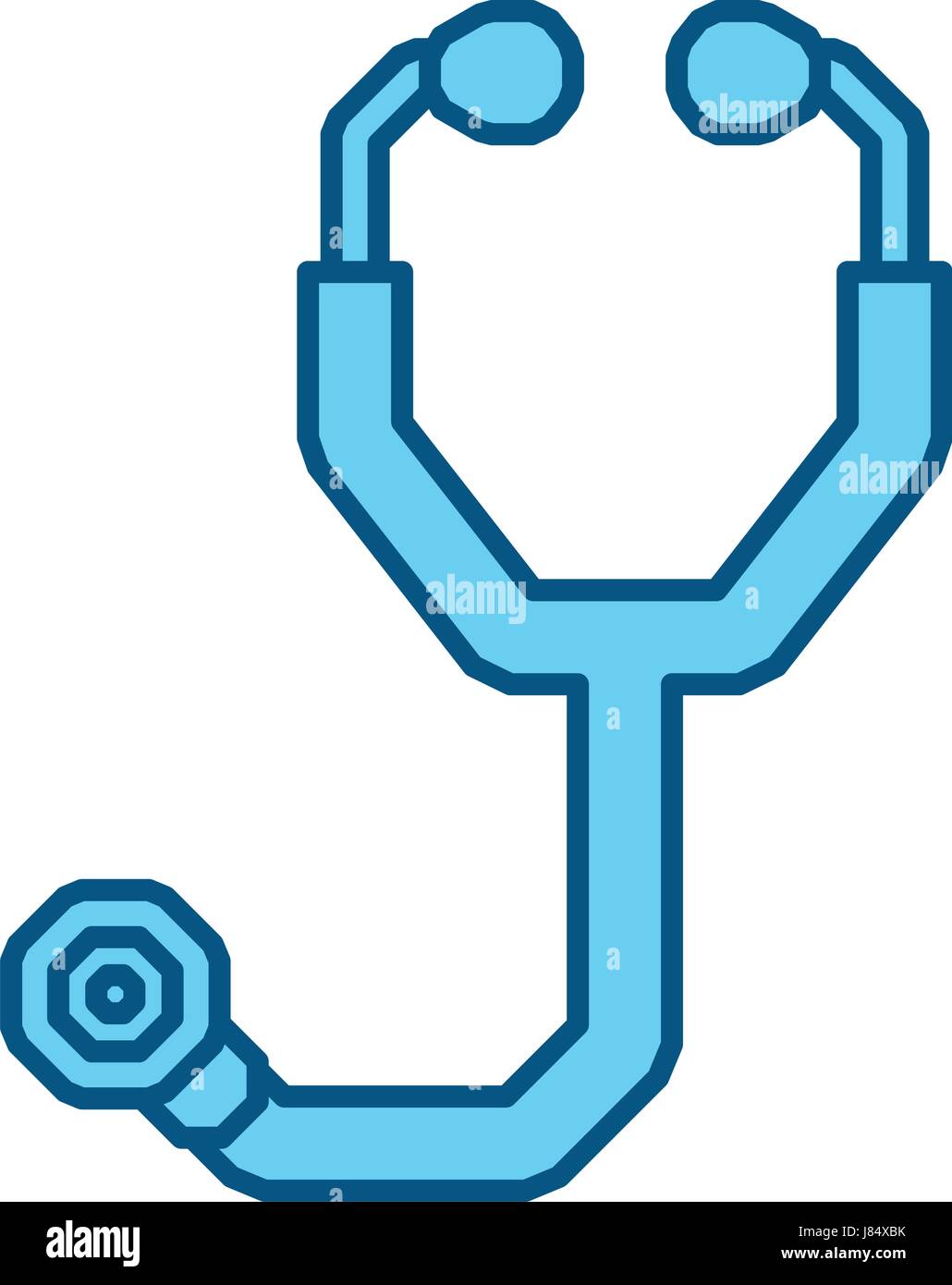blue line medical stethoscope to check cardiac heartbeat Stock Vector ...