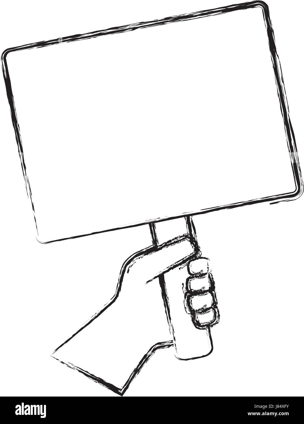 figure hand holding blank poster Stock Vector Image & Art - Alamy