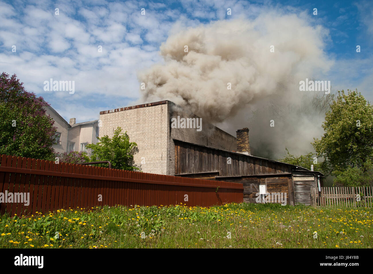 smoke smoking smokes fume blue house building danger loss hot accident ...