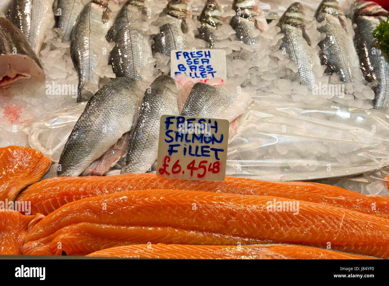 fresh pollock and sea bass Stock Photo - Alamy