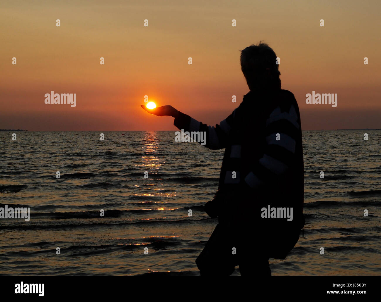 sunset human human being beach seaside the beach seashore water baltic ...