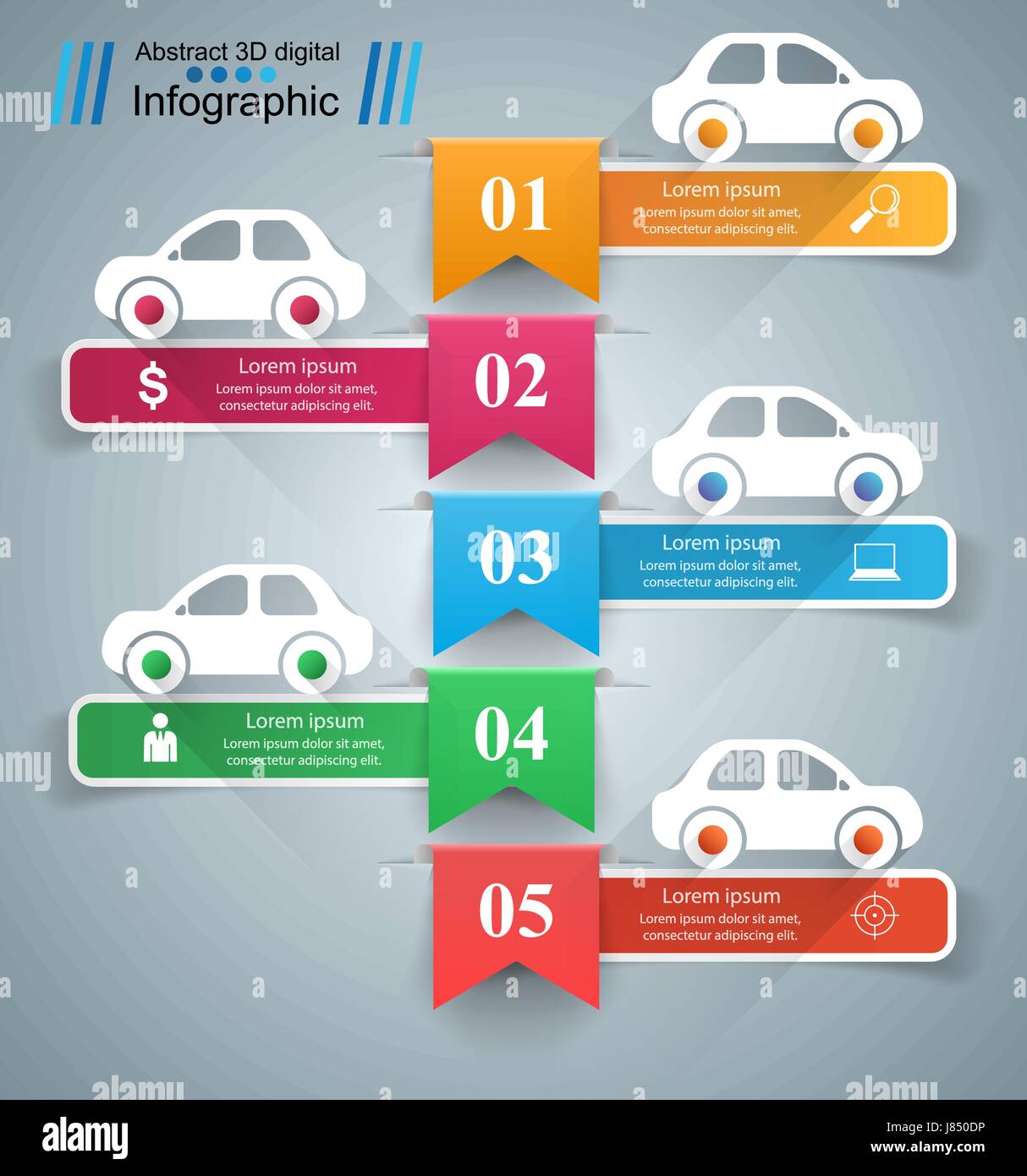 Road infographic design template and marketing icons. Car icon Stock ...