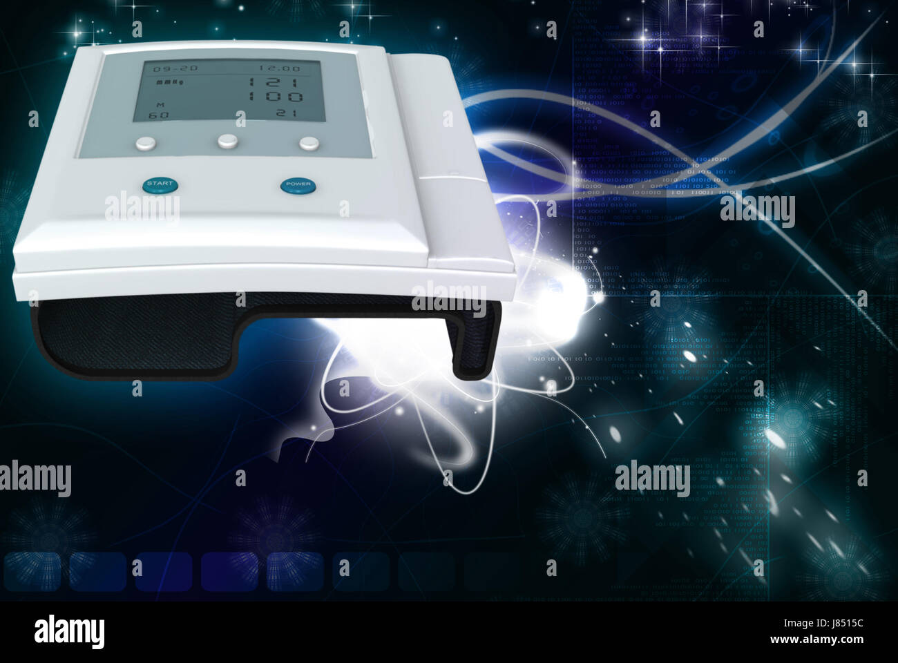 blue medicinally medical graphics colour illustration monitor hospital ...