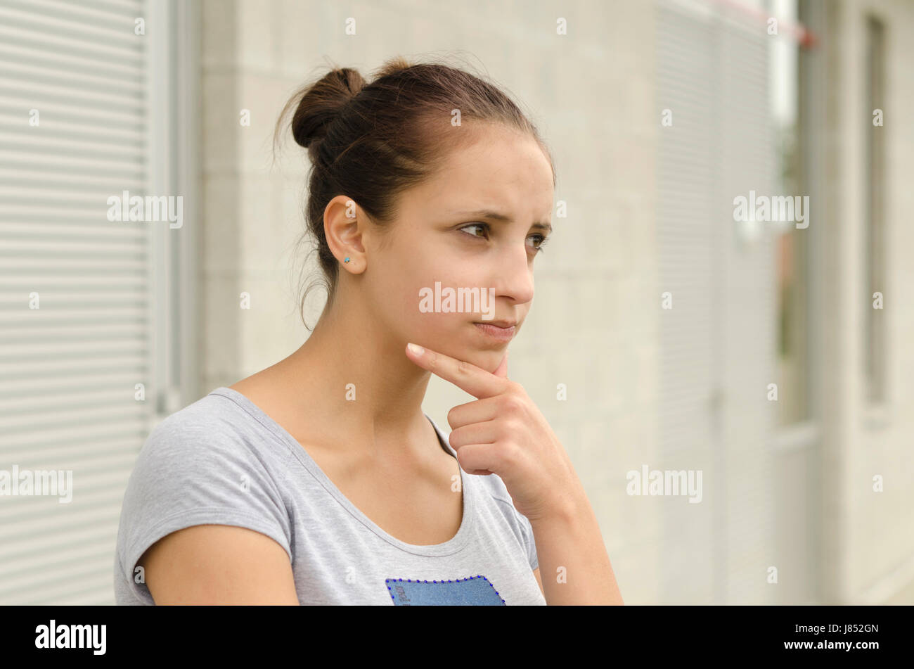 woman pupil crisis uncertainty student doubt anxiety about the future ...