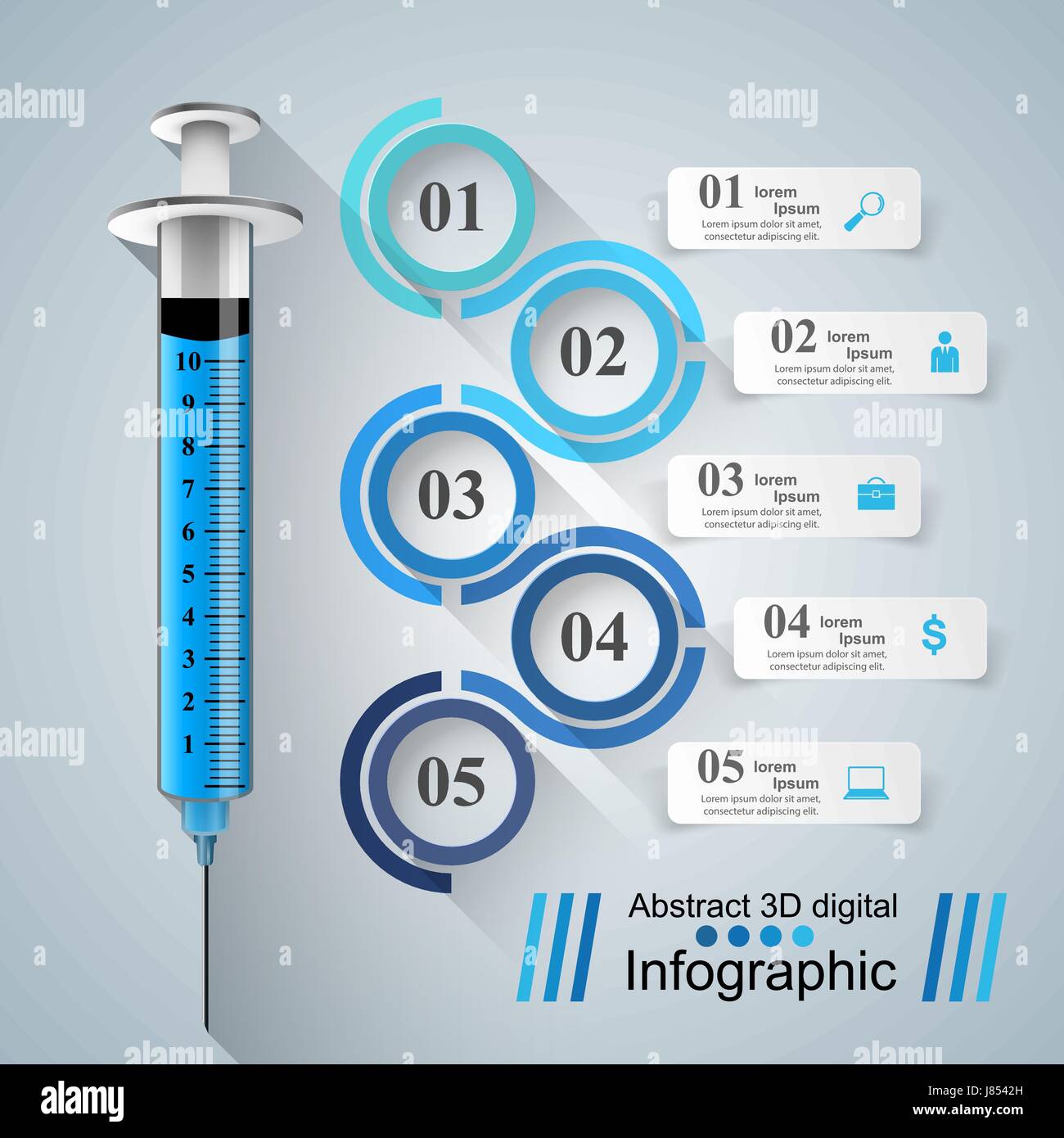 Health, syringe icon. 3D Medical infographic Stock Vector Image & Art ...