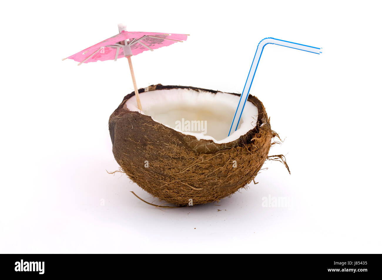 Green Coconut With Straw