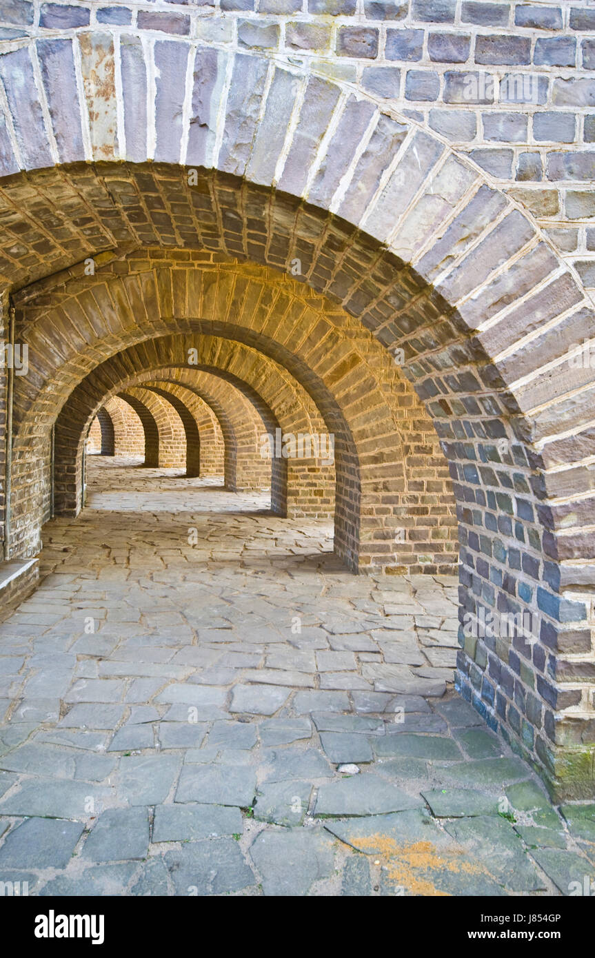 corridor stone arch pavement germany german federal republic ruins ...