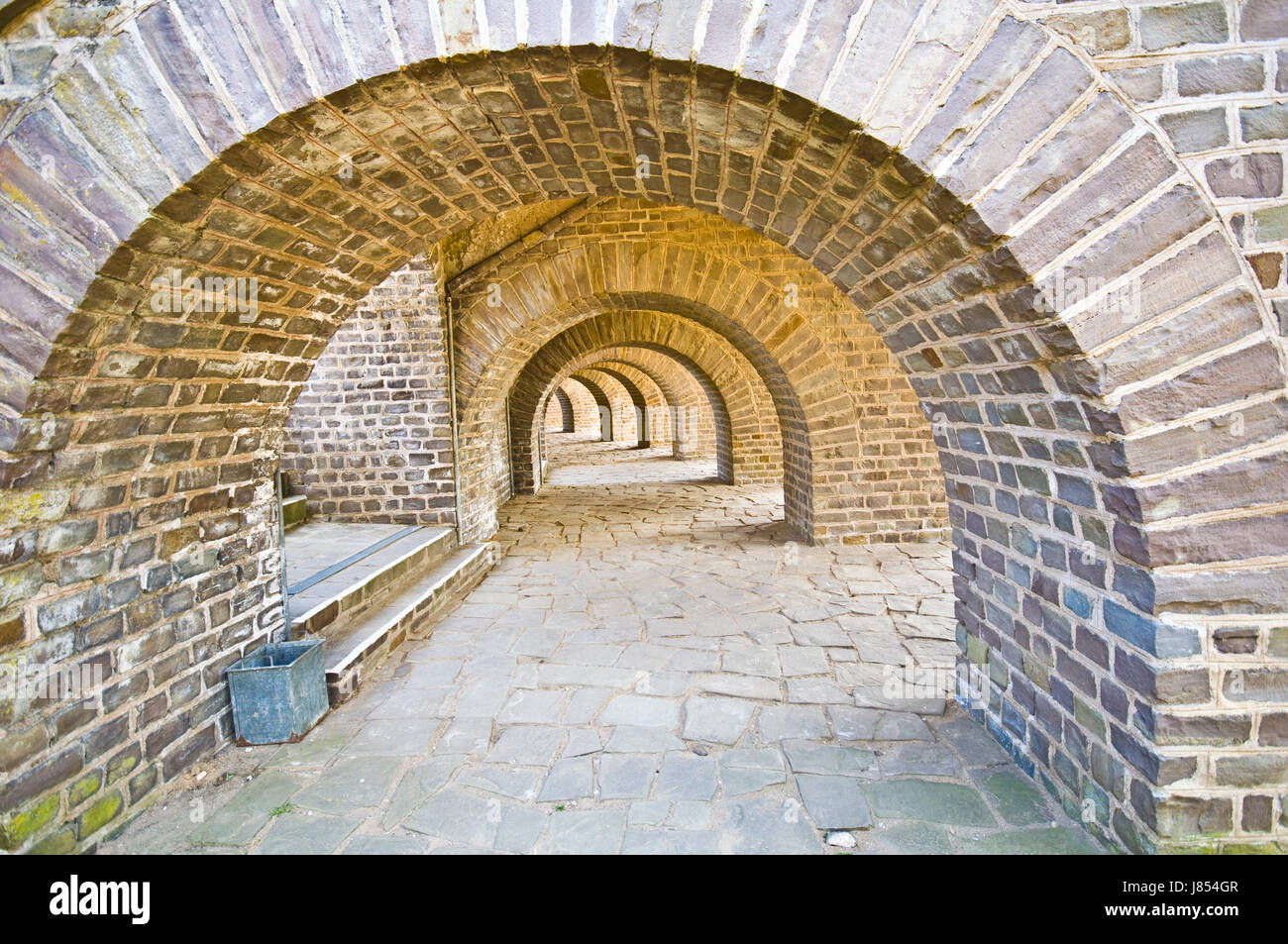 corridor stone arch pavement germany german federal republic ruins ...