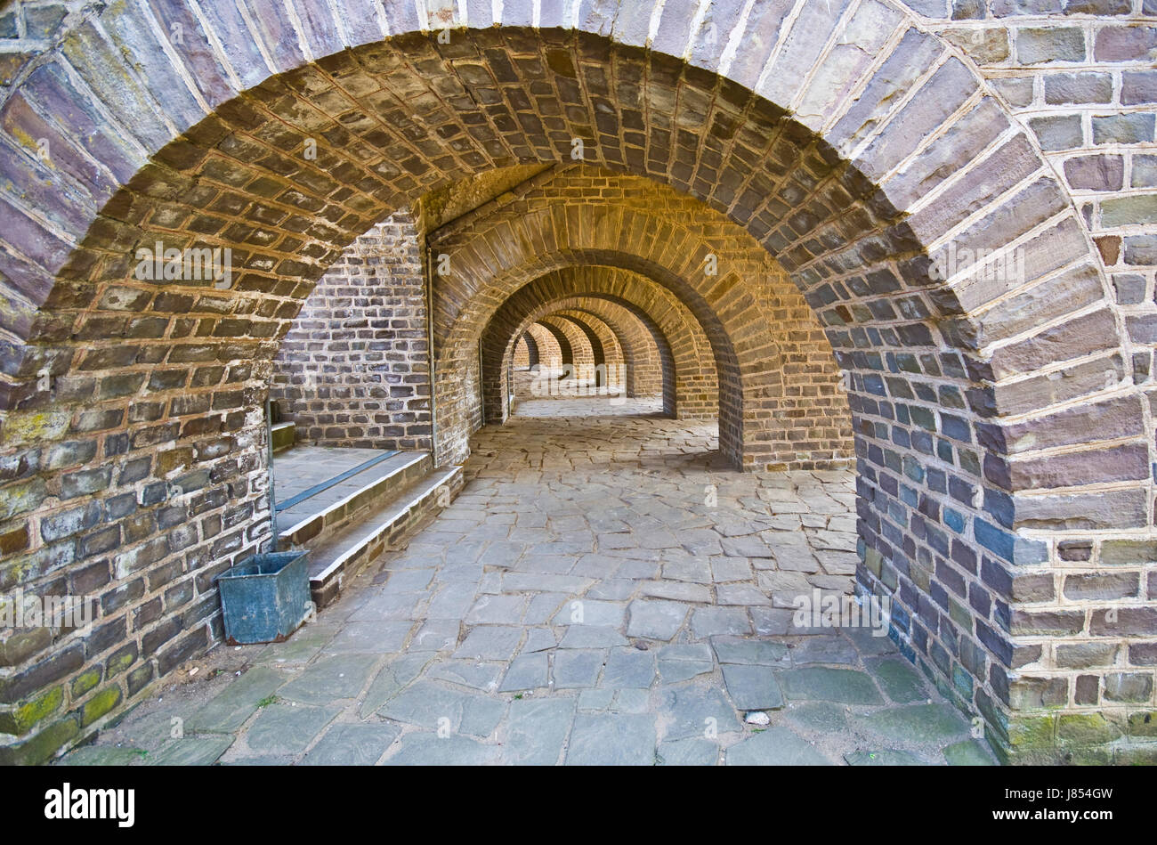 corridor stone arch pavement germany german federal republic ruins ...