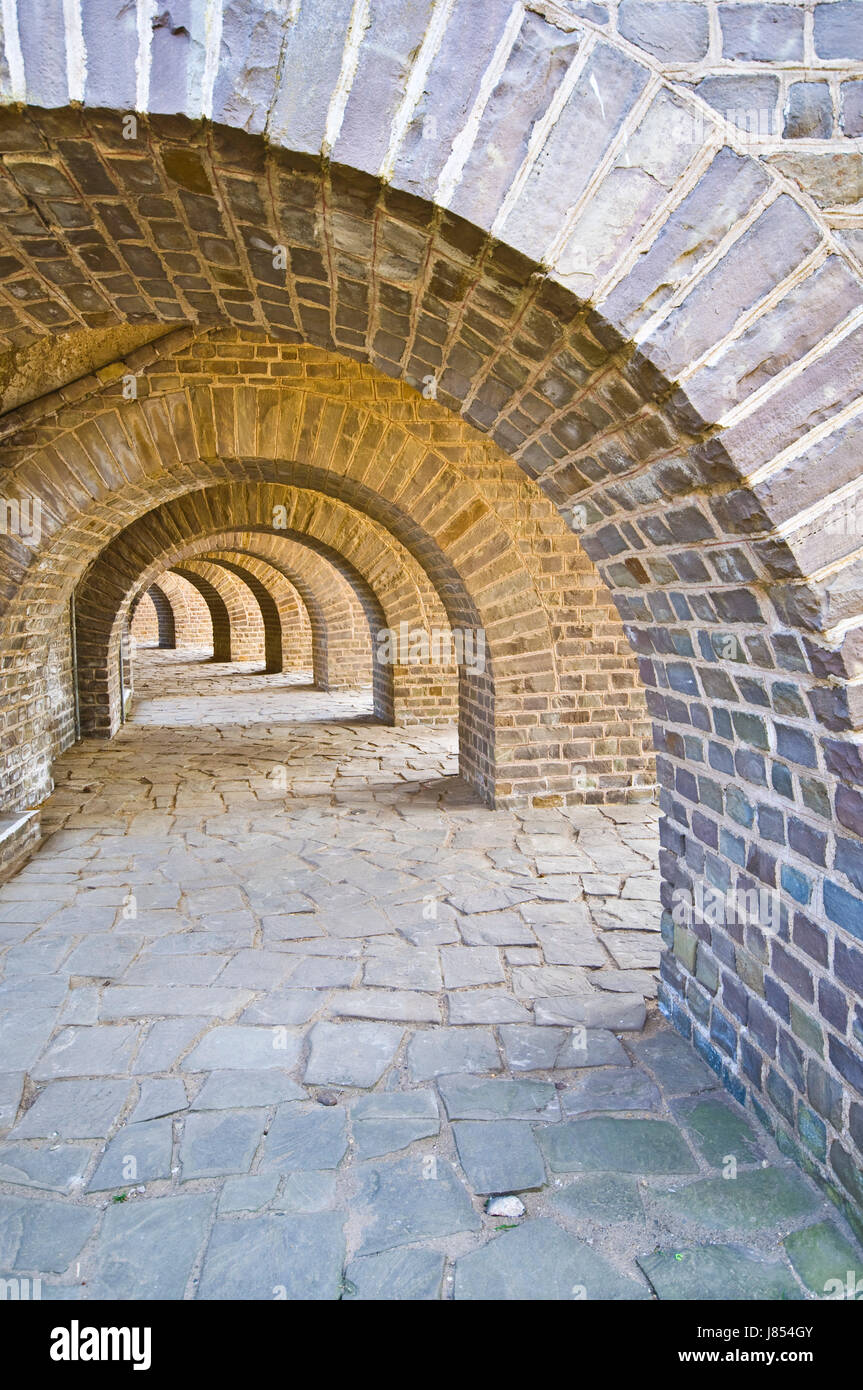 corridor stone arch pavement germany german federal republic ruins ...
