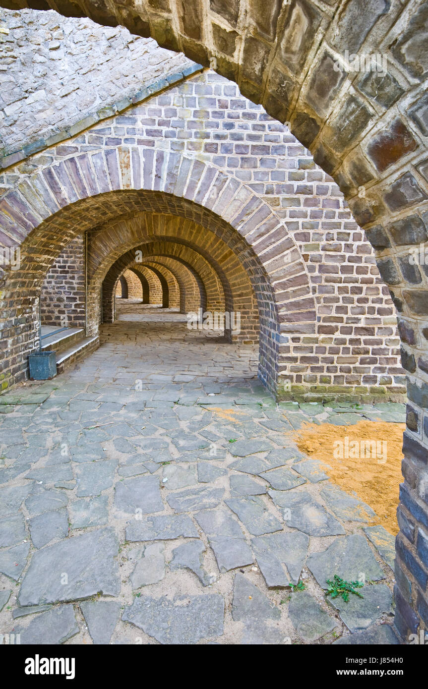 corridor stone arch pavement germany german federal republic ruins ...