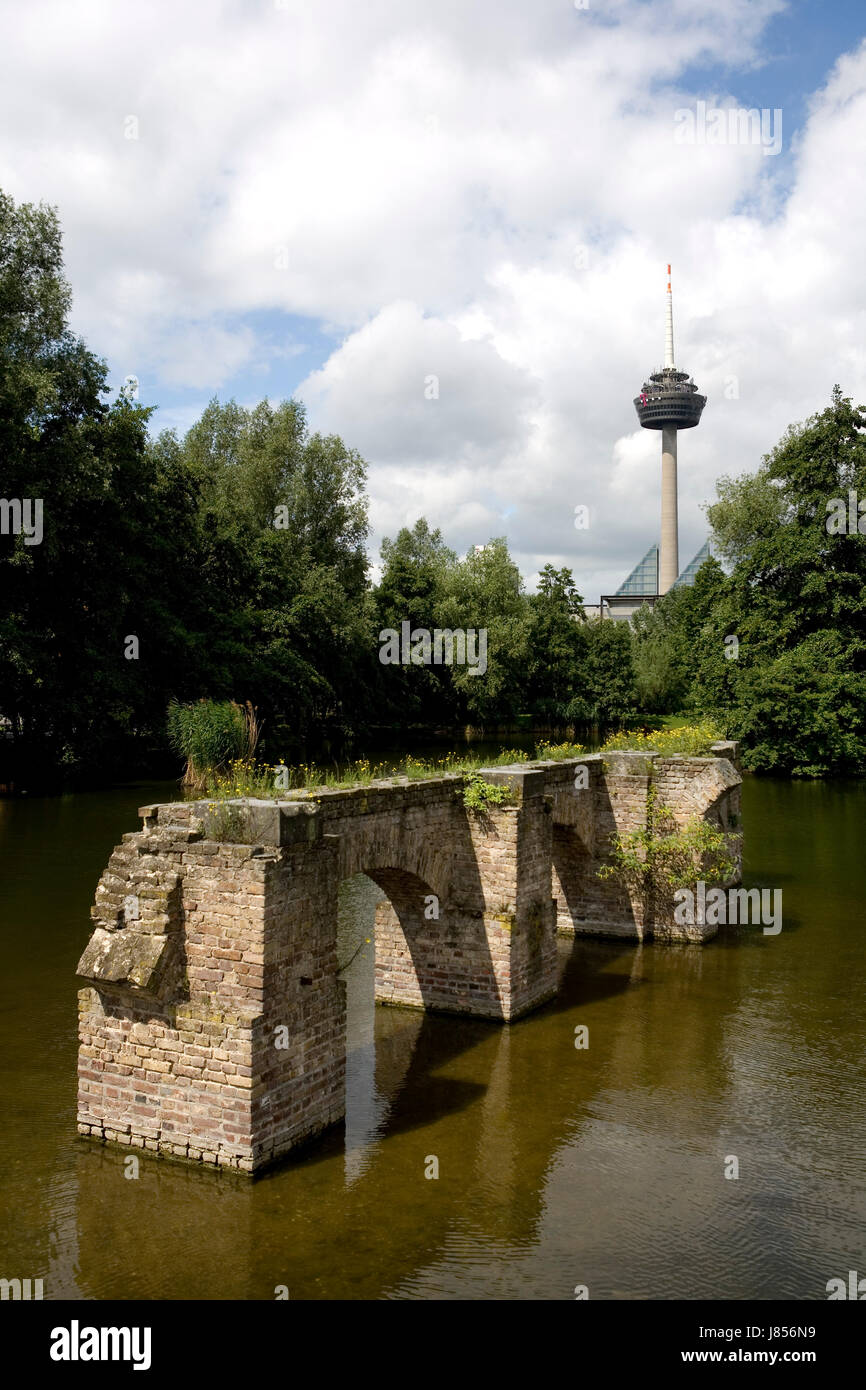 cologne bridge television tower style of construction architecture ...