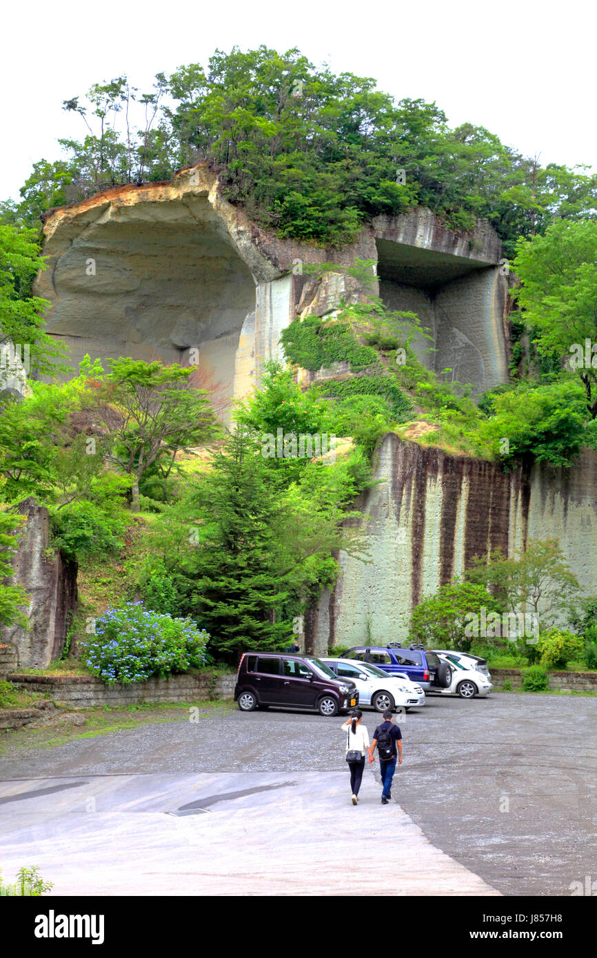 Oya Stone Mining Cliff Cavern at Oya-machi Utsunomiya Tochigi Japan ...