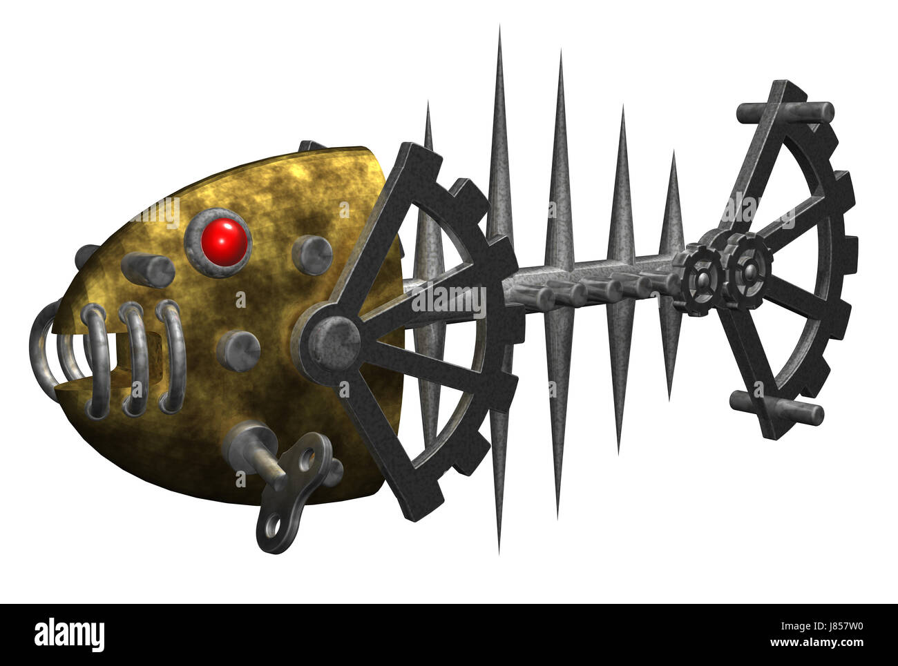 iron metal skeleton fishbone fish apparatus engine drive motor ...