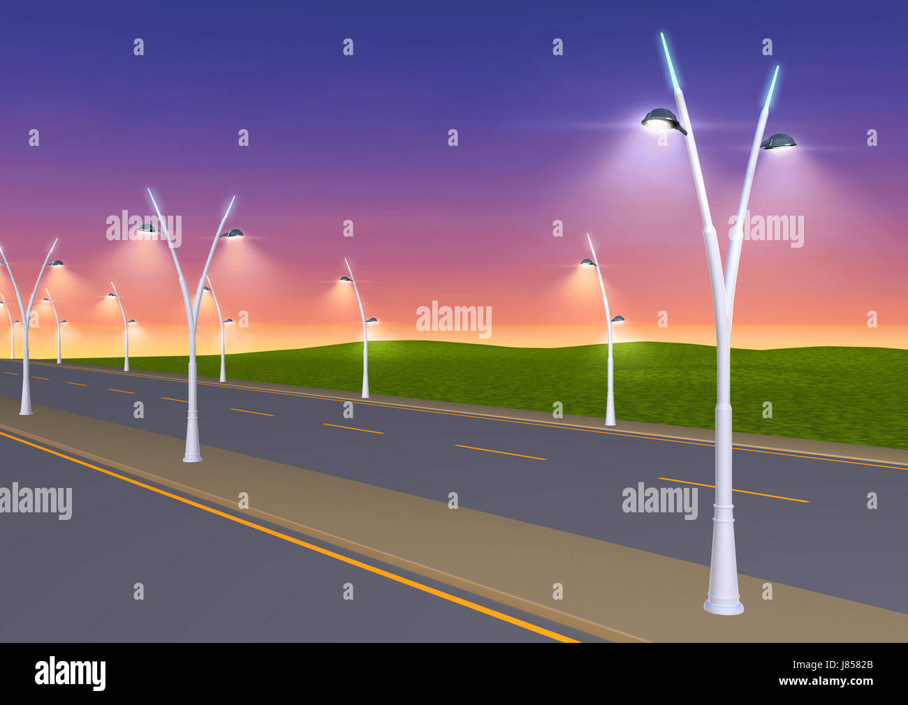 Led street lamp motorway hi-res stock photography and images - Alamy