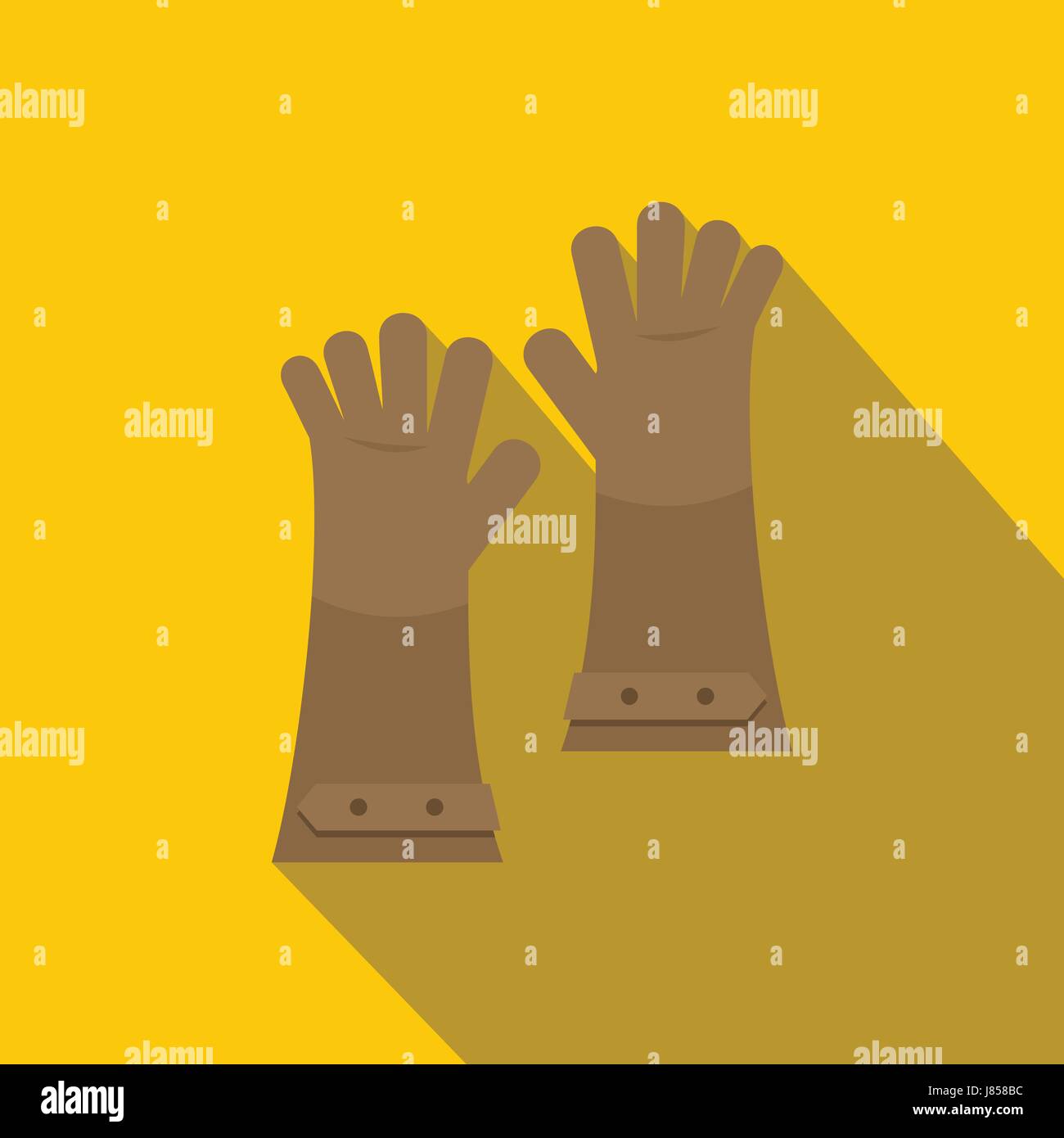 Heat resistant gloves for welding icon, flat style Stock Vector Image ...