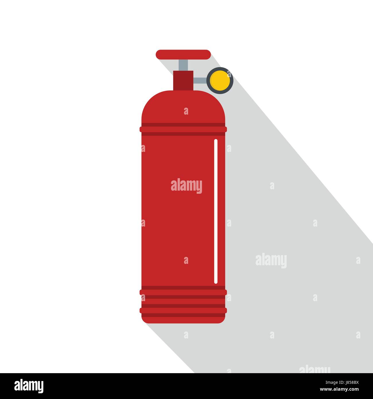 Red compressed gas container icon, flat style Stock Vector Image & Art ...