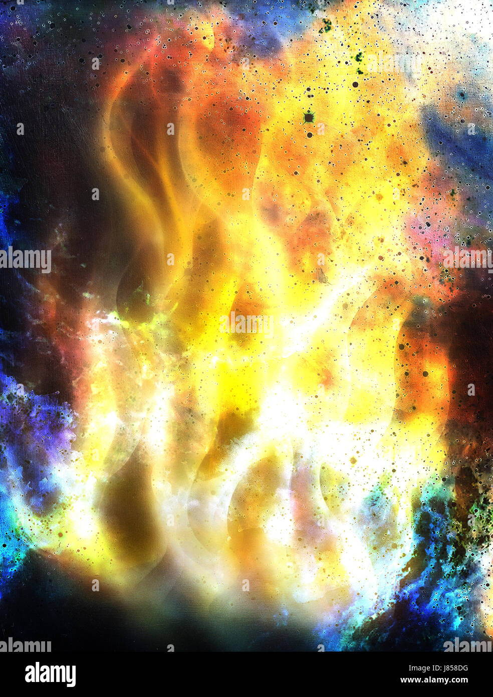 Fire flame in space. Cosmic space and stars, color cosmic abstract background Stock Photo - Alamy