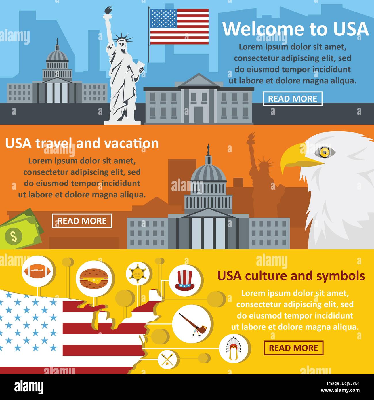 American symbols flag statue liberty Stock Vector Images - Alamy