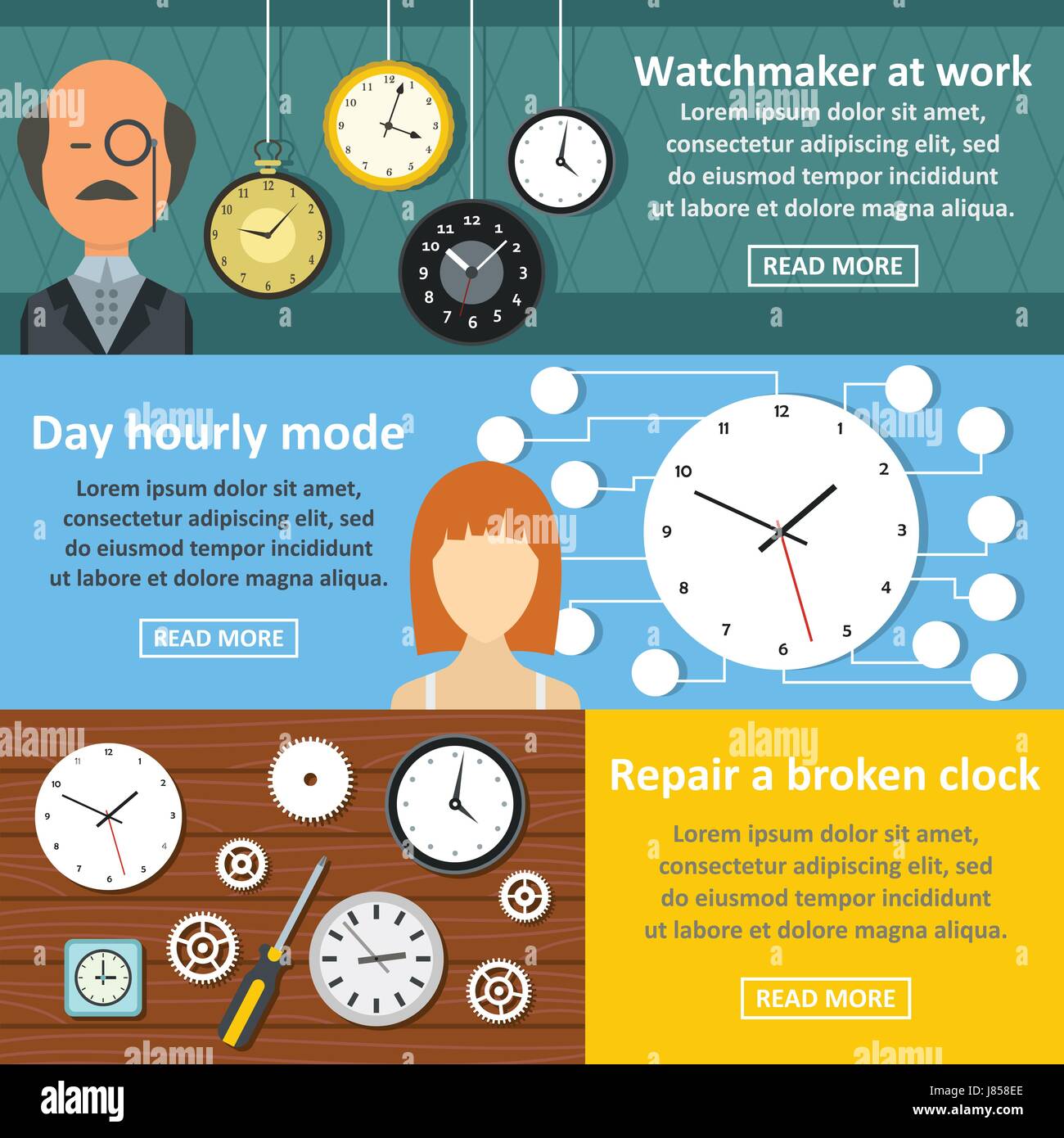 Watchmaker poster Stock Vector Images - Alamy