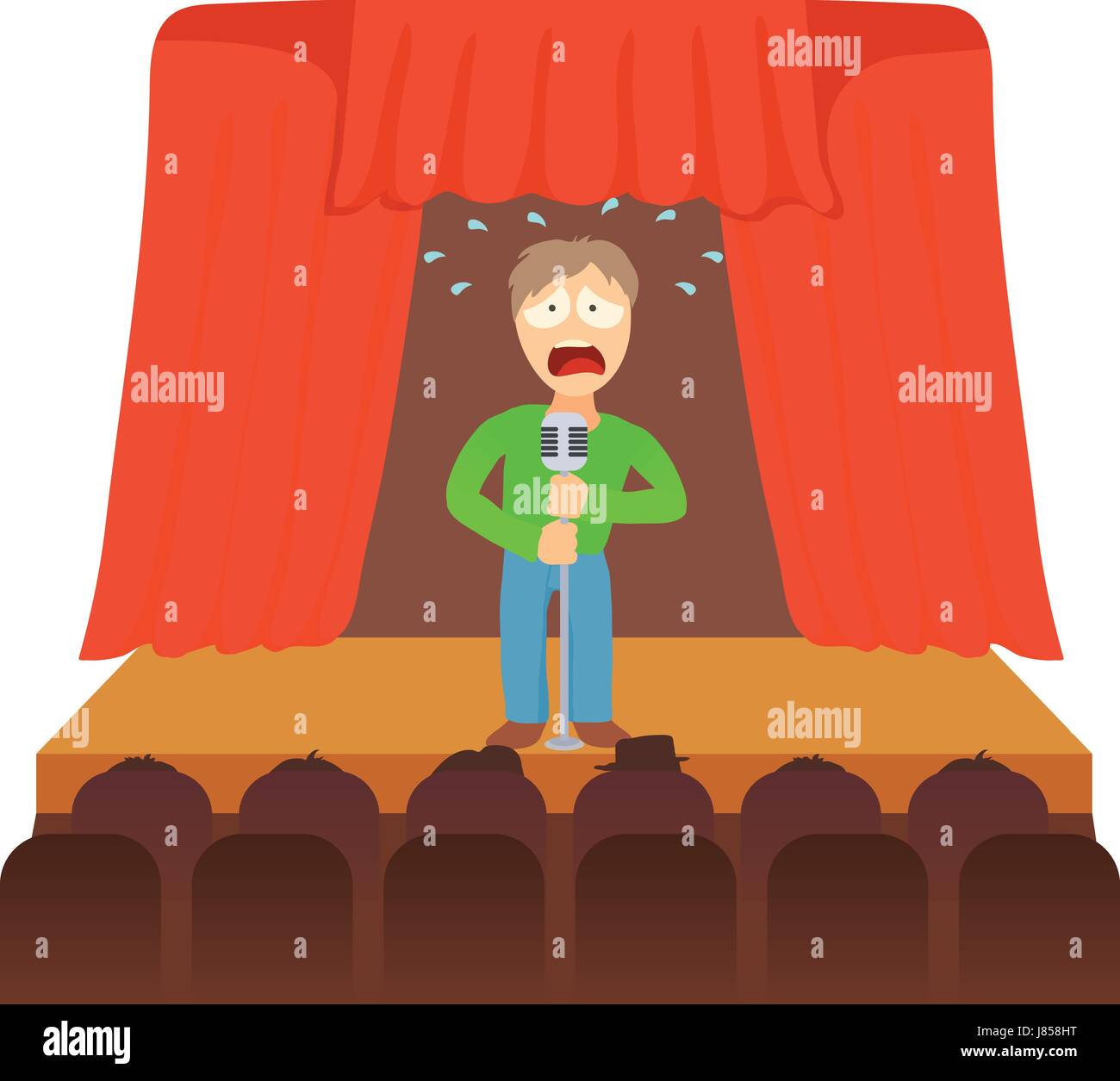 Glossophobia concept, cartoon illustration Stock Vector Image & Art - Alamy