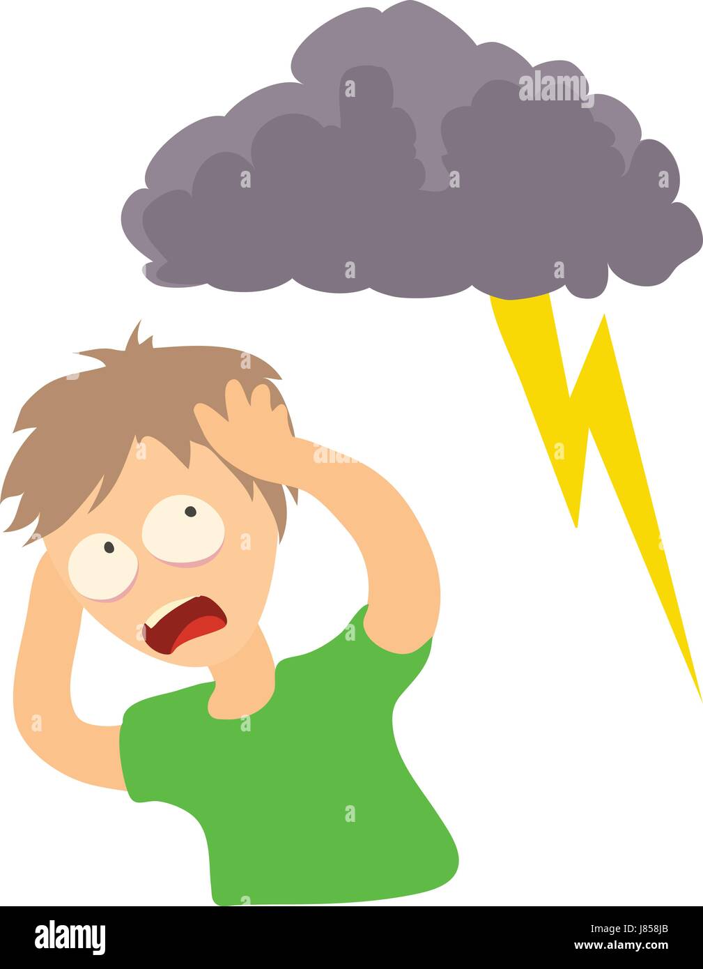 Brontophobia concept, cartoon illustration Stock Vector Image & Art - Alamy