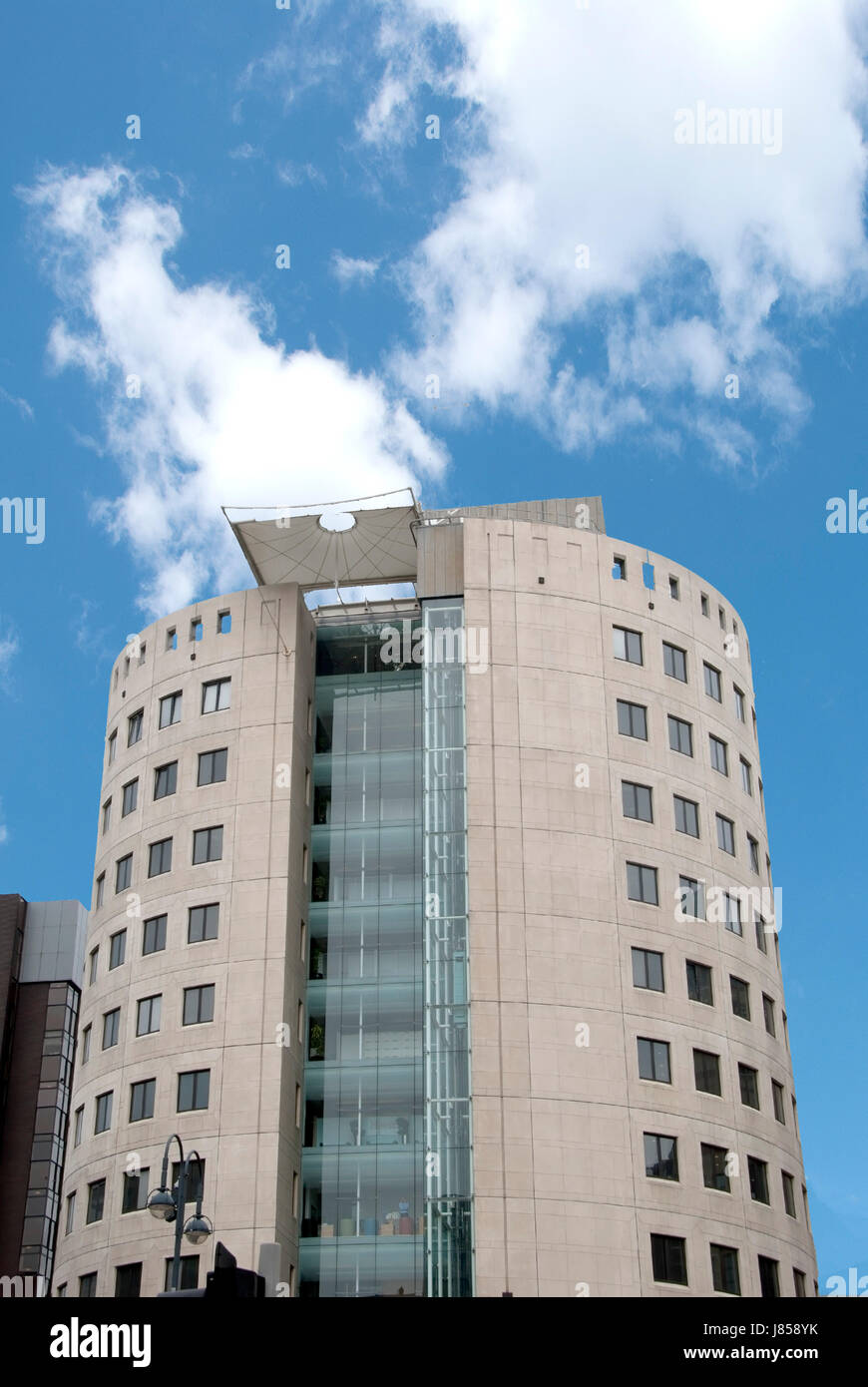 blue tower office elevator lift build city town modern modernity window ...